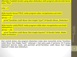 pertemuan XIII - Kondisi & perulangan python.pptx