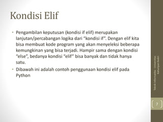 pertemuan XIII - Kondisi & perulangan python.pptx