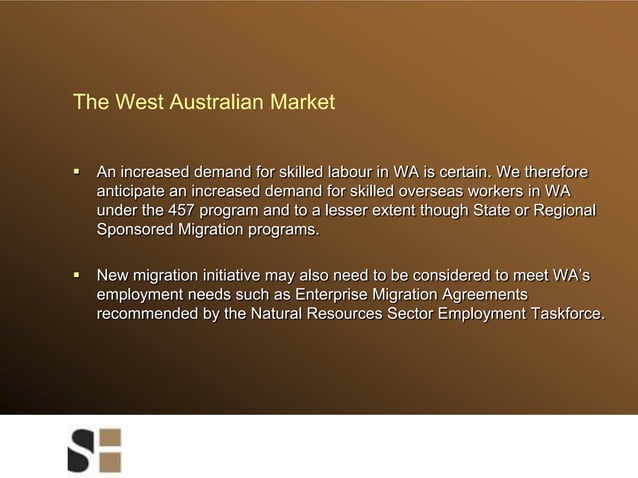 Perth Corporate Immigration Presentation July 2010 | PPT