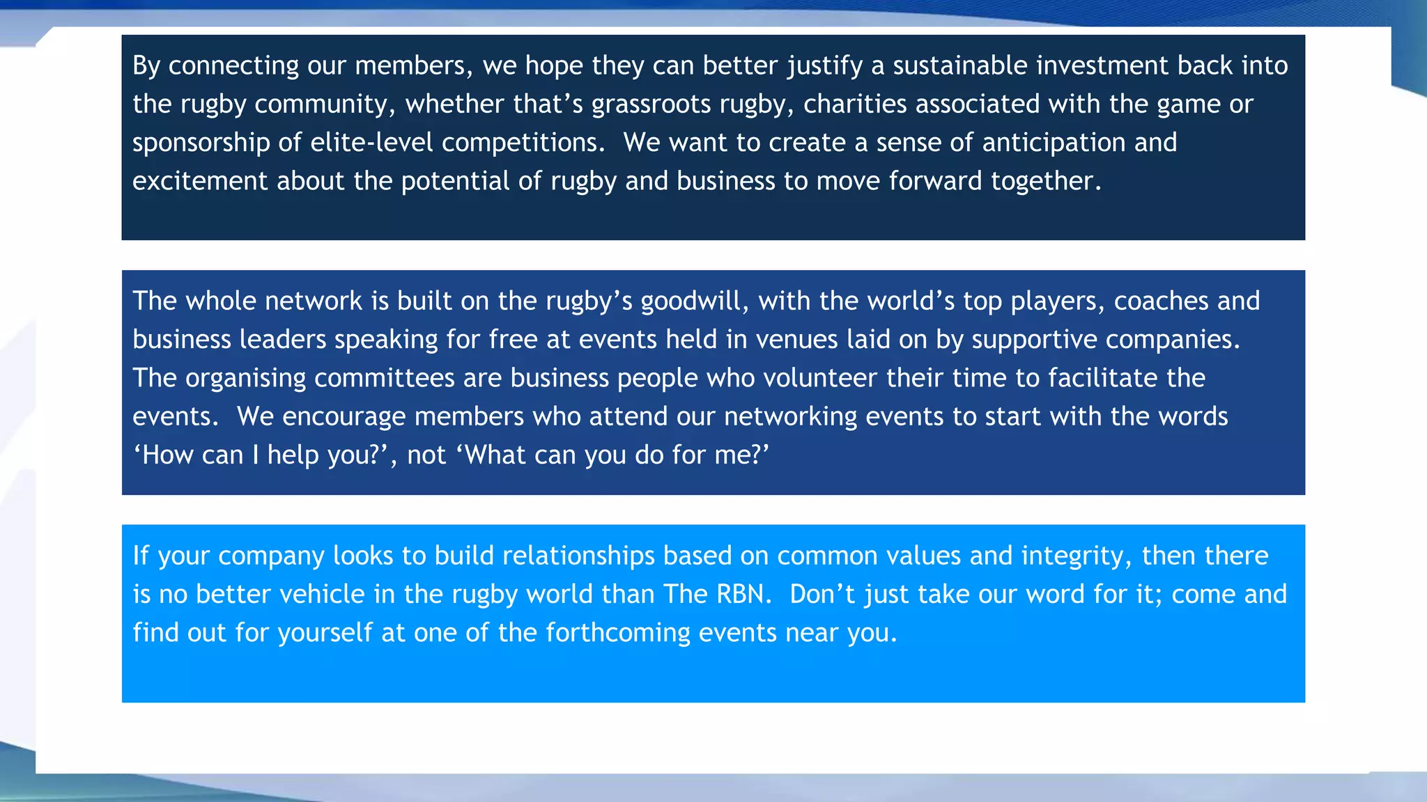 Perth Rugby Business Network 2016 | PPTX | Rugby Union | Rugby