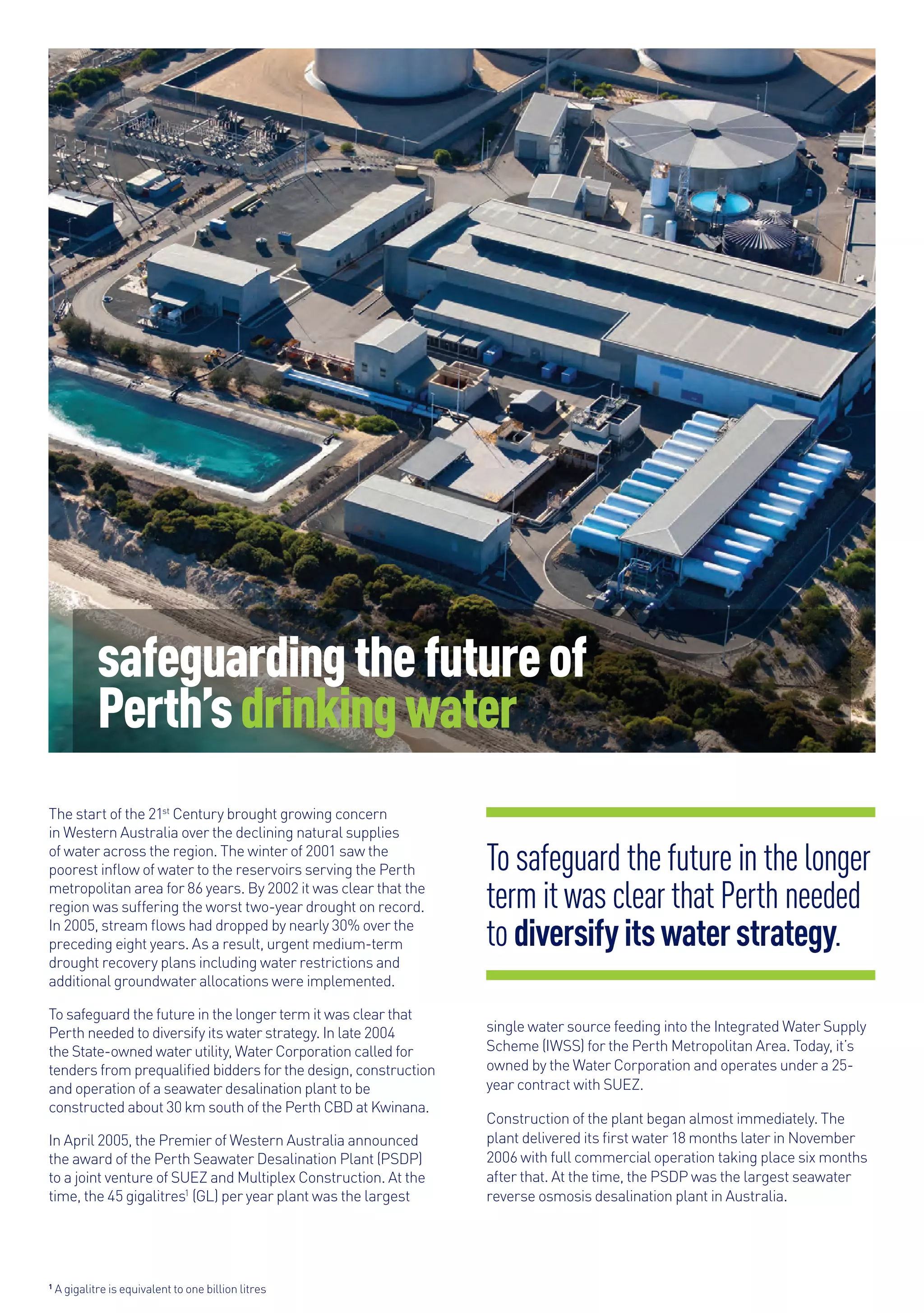 Perth Seawater Desalination Plant - serving 2 mln of people with ...