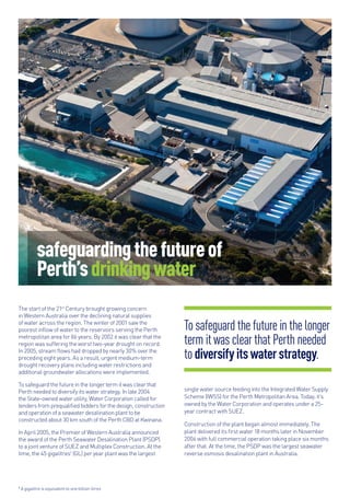 Perth Seawater Desalination Plant - serving 2 mln of people with ...