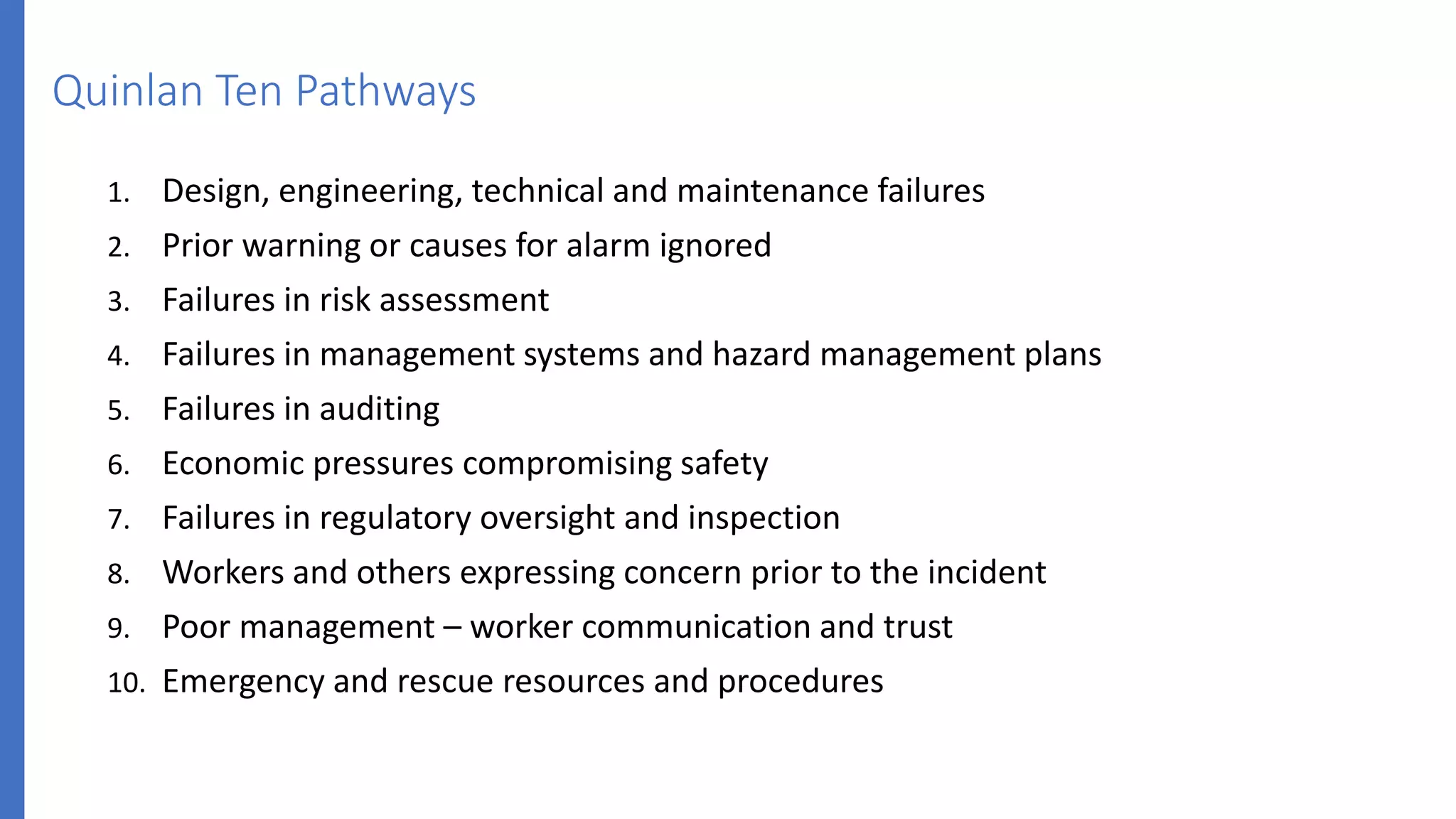 Tanya Jenke- Using the Quinlan Ten Pathways as a Safety benchmarking ...
