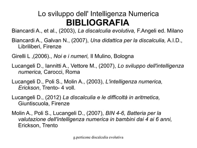 Perticone discalculia 2012_13 | PPT