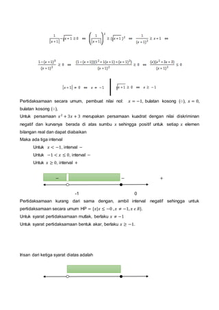 Pertidaksamaan pecahan | DOCX