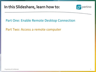 How to Enable Windows Remote Desktop Connection | PPTX