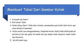 Membuat Tabel Pada Ofiice Microsoft Word | PPTX