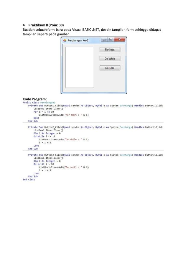 Materi Pemrograman Visual Pertemuan 4 | PDF