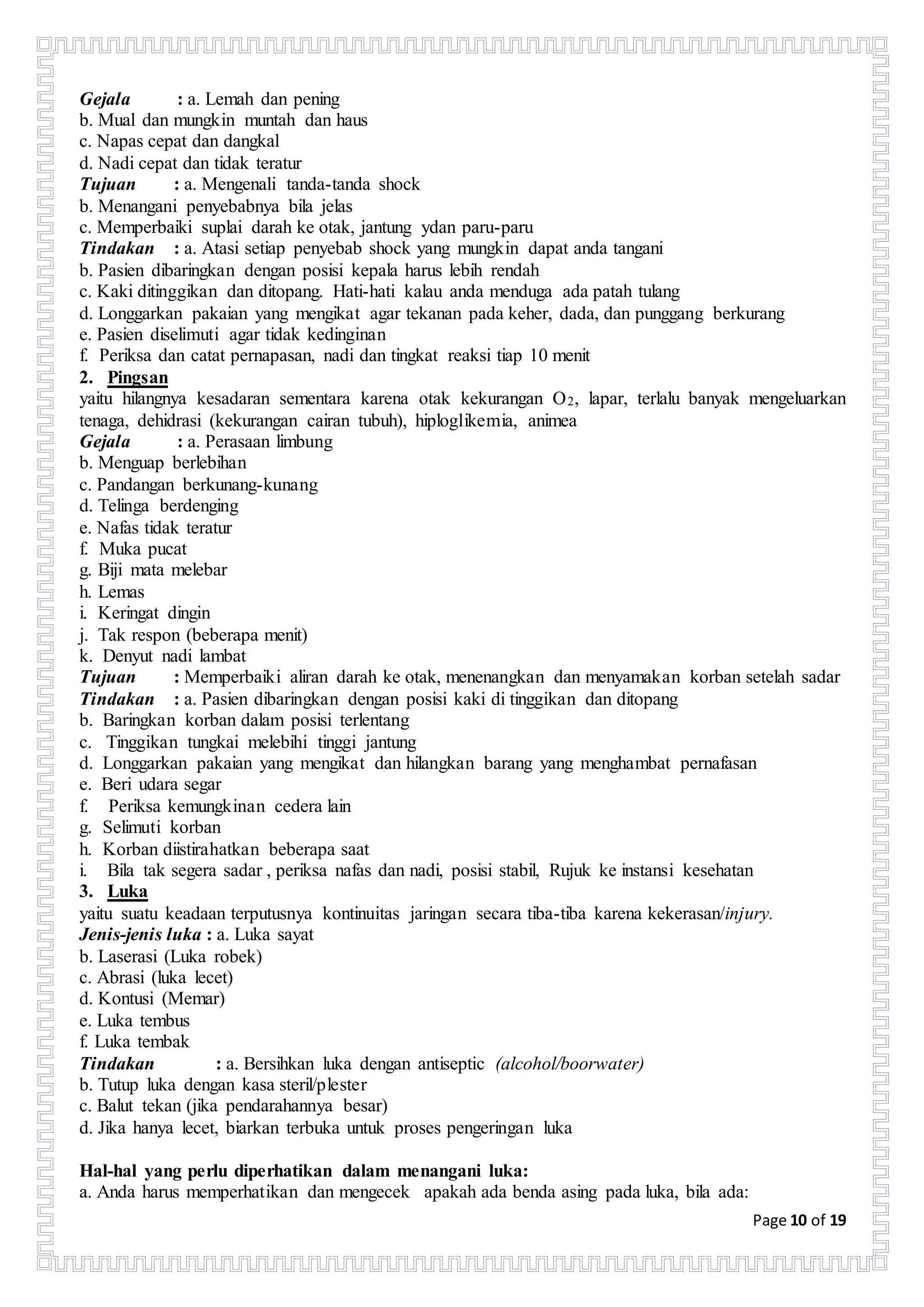 Pertolongan pertama pada kecelakaan | DOCX