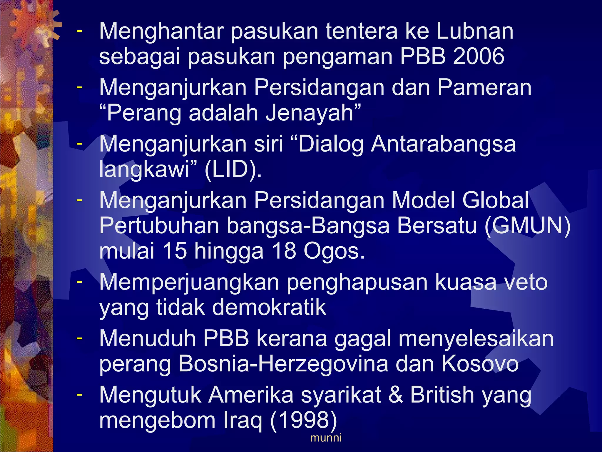 Pertubuhan bangsa bangsa bersatu2013 | PPT