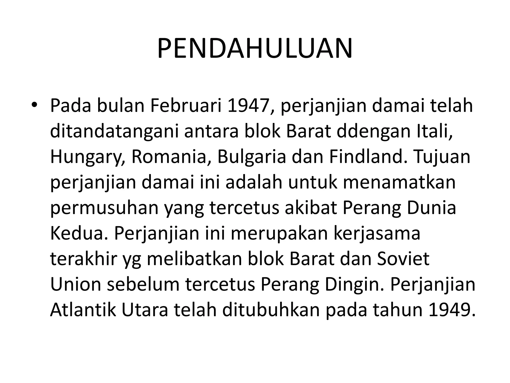 Pertubuhan perjanjian atlantik utara (nato) | PPTX