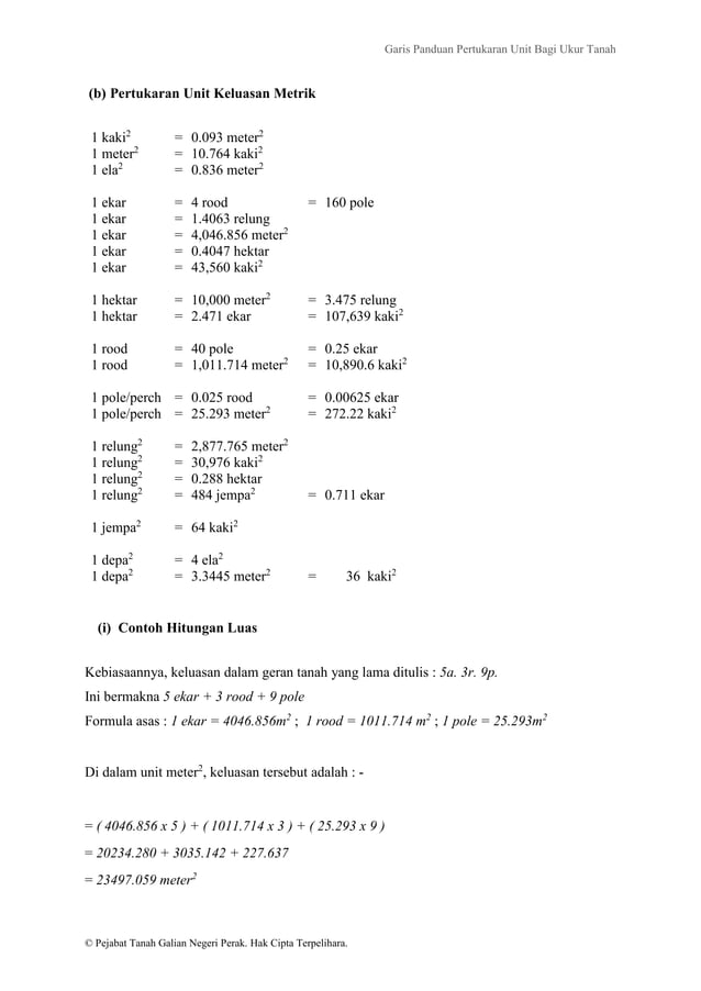 Unit Ukuran Tanah | PDF