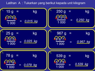 Pertukaran unit kg g sebalik | PPT