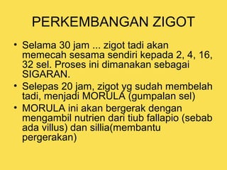 BIOLOGI TINGKATAN 5 BAB4 Pertumbuhan awal zigot manusia | PPT