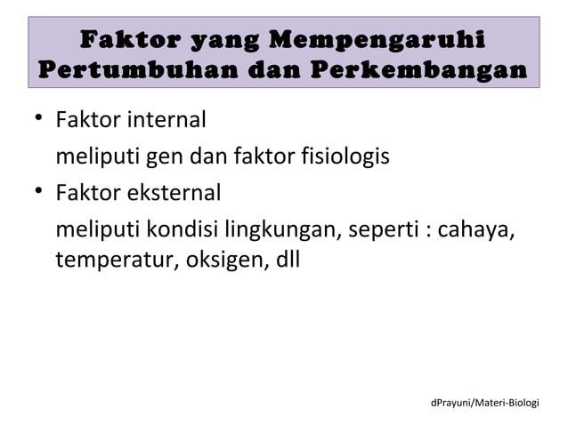 Pertumbuhan dan perkembangan | PPT