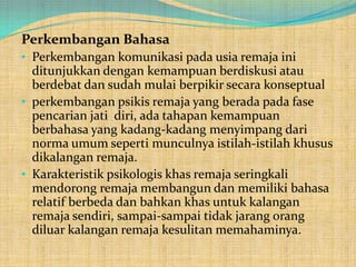 Pertumbuhan dan perkembangan remaja | PPTX