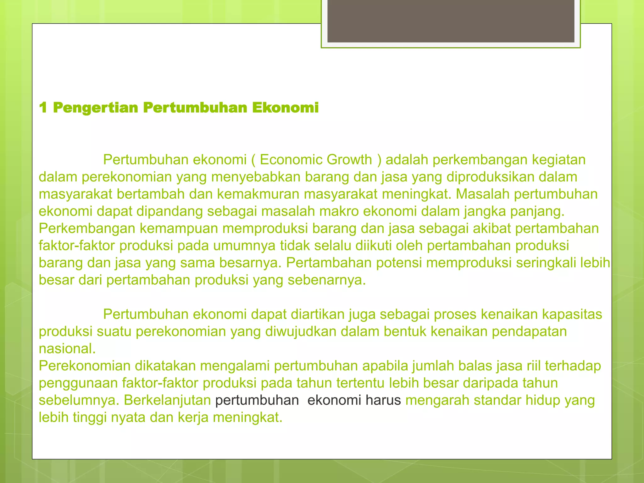 Pertumbuhan ekonomi | PPTX