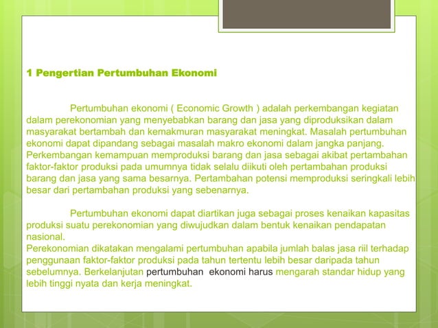 Pertumbuhan ekonomi | PPTX