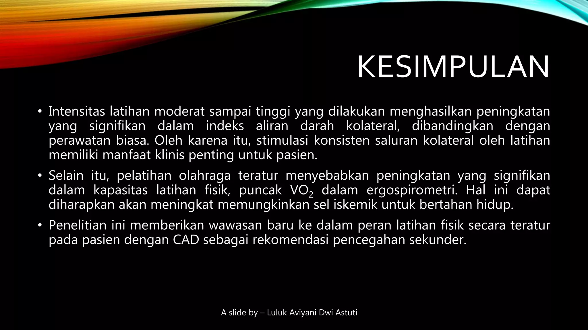 Pertumbuhan Kolateral Koroner dengan Latihan Fisik | PPTX