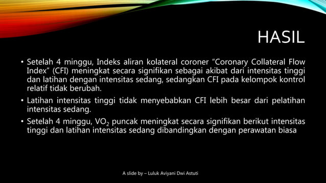 Pertumbuhan Kolateral Koroner dengan Latihan Fisik | PPT