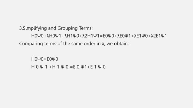 Perturbation Theory Byeushhdhehehhshdhe Pptx