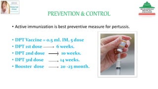 Epidemiology and Control Measure for Pertussis whooping c | PPTX