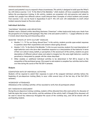 Proposed Pre-departure Training for Peru Practicum | PDF