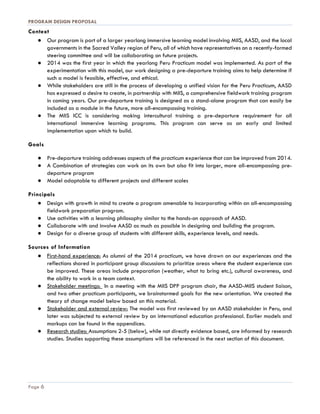 Proposed Pre-departure Training for Peru Practicum | PDF