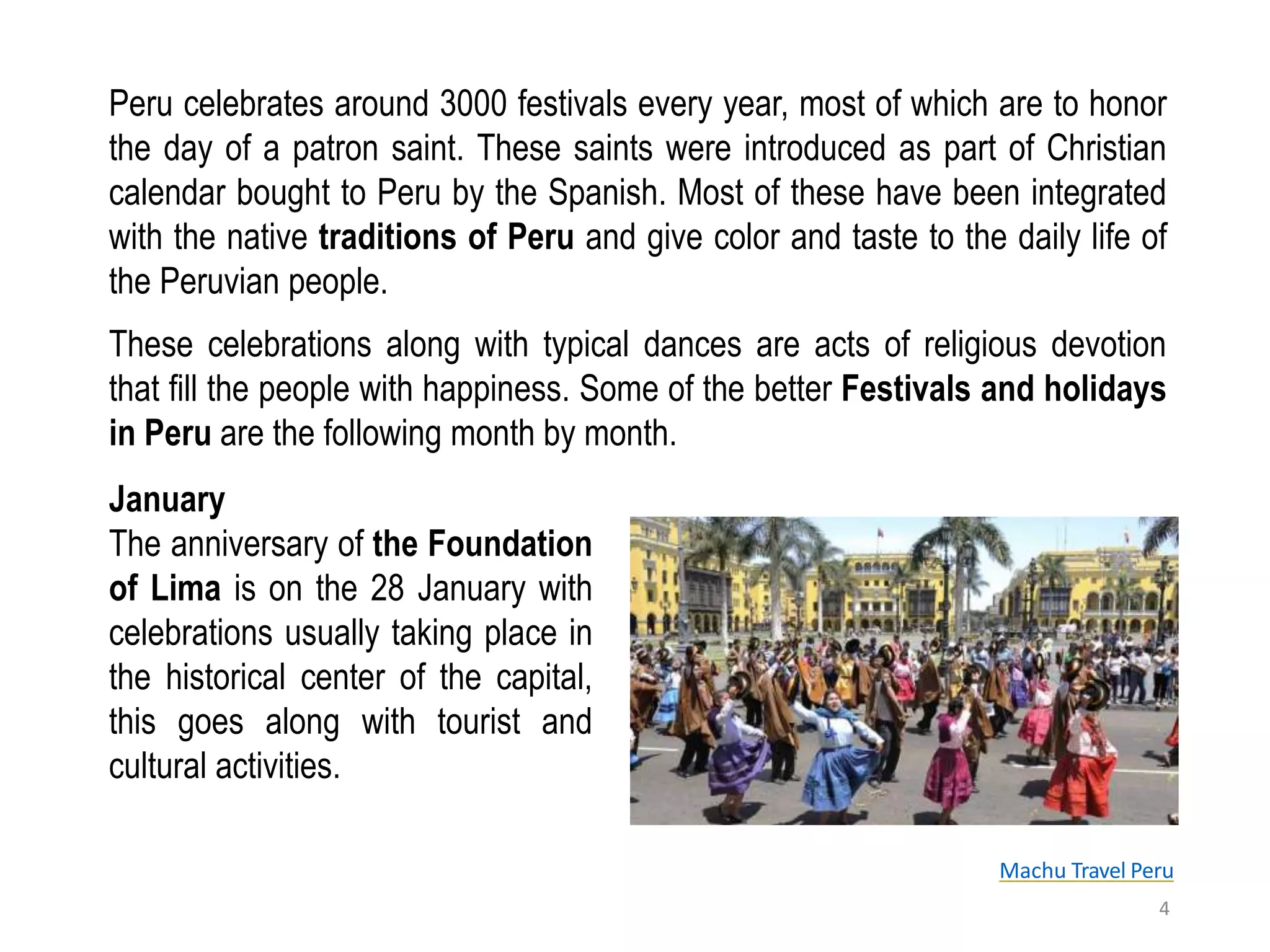 Festivals and Holidays in Peru | PPTX