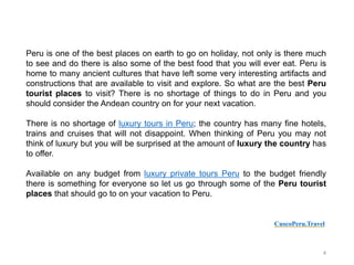 Peru tourist places | PPTX