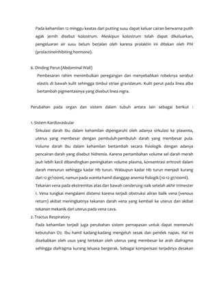 Perubahan anatomi dan fisiologi saat hamil | DOCX