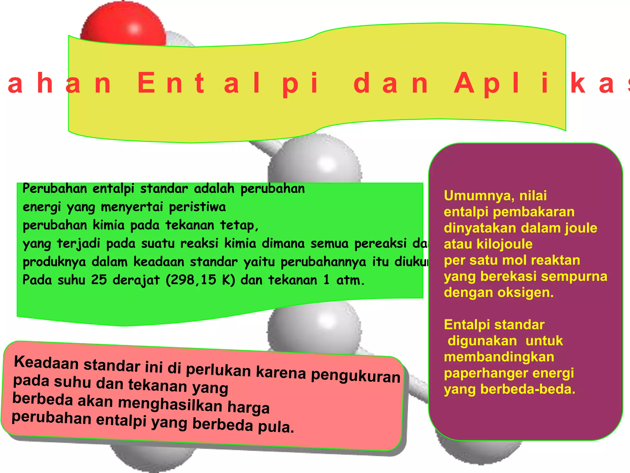 Perubahan entalpi standar & aplikasinya (Presentasi Teman) | PPT