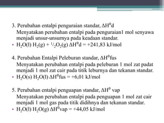Perubahan entalpi standar dan aplikasinya | PPTX