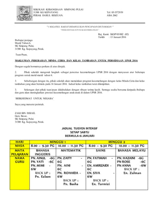 Perubahan jadual | PDF