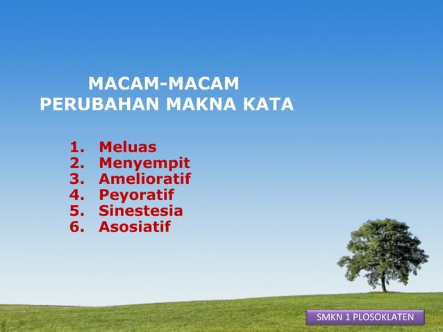 MATERI PELAJARAN PERUBAHAN MAKNA KATA | PPT