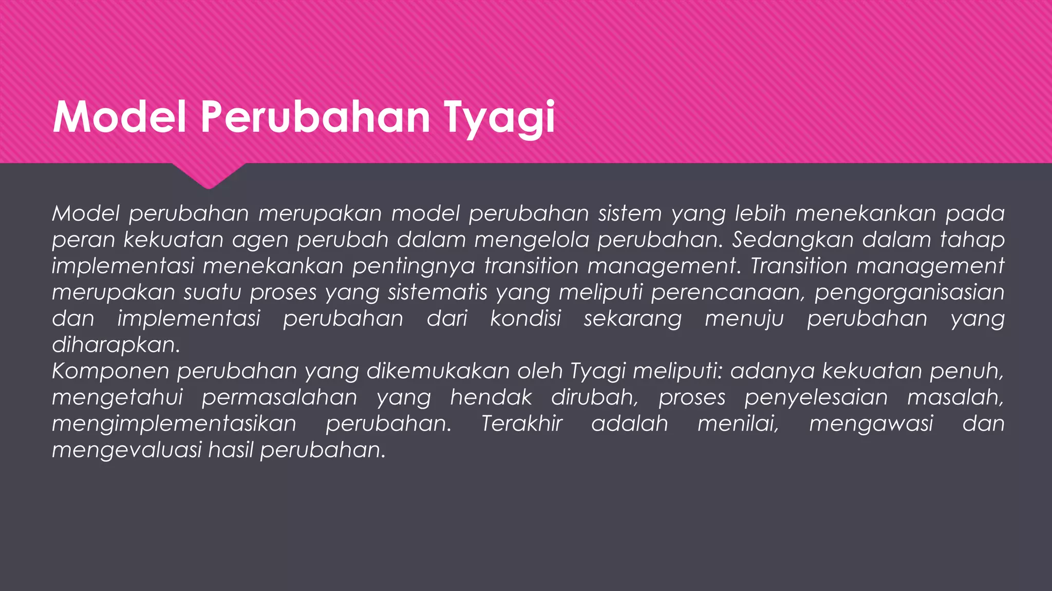 Teori dan Pengembangan Organisasi - Perubahan organisasi & model ...