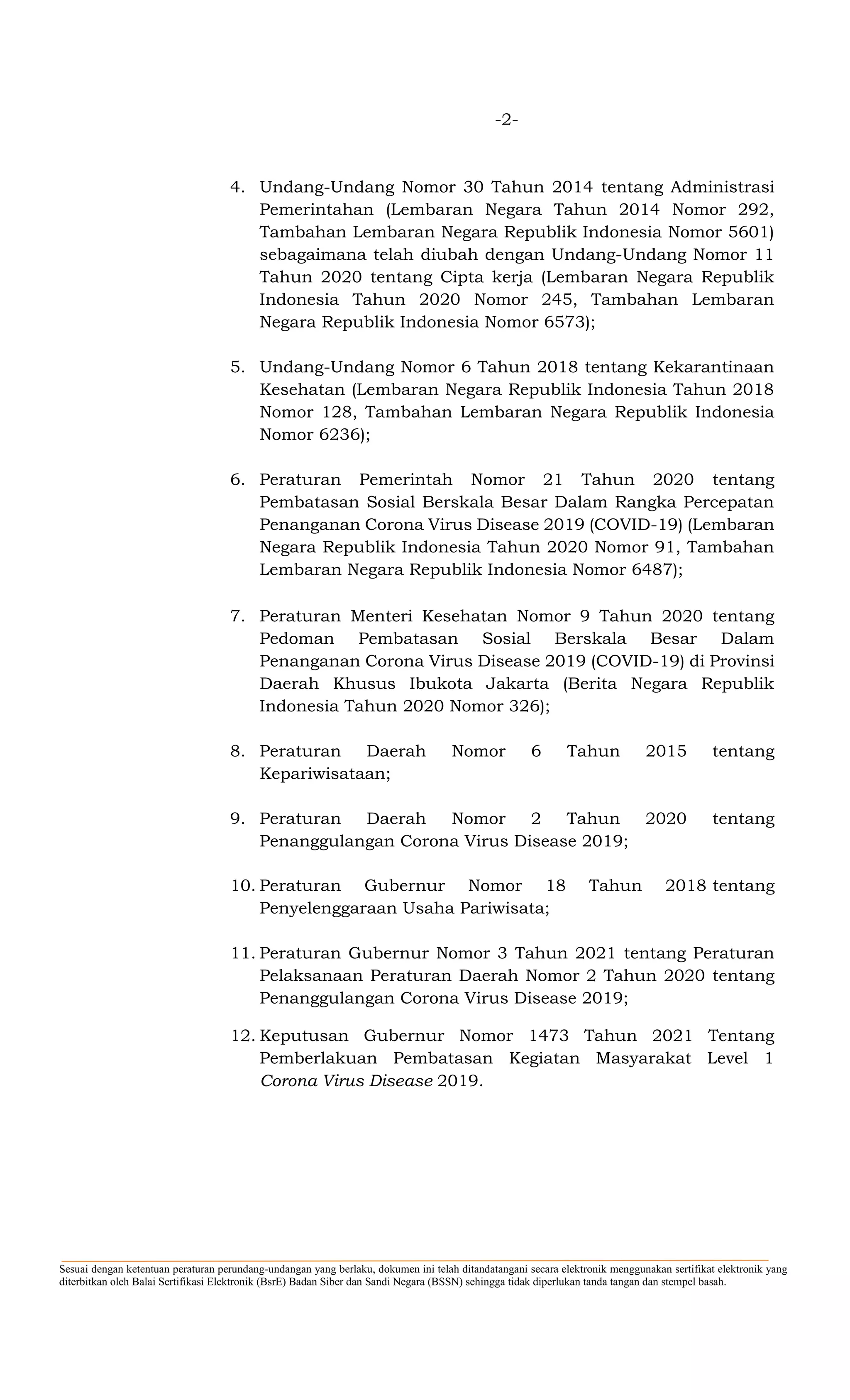 Perubahan SK PPKM Level 1 Nomor 761 | PDF