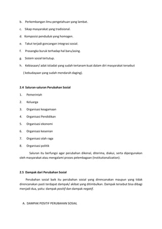 Perubahan sosial yang dikehendaki | DOCX