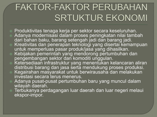 Perubahan struktur ekonomi | PPT