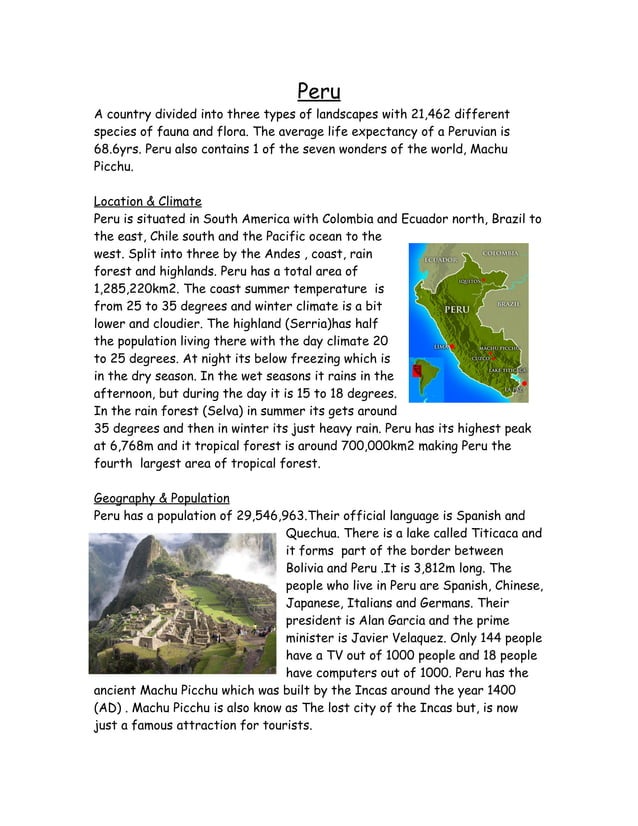 Peru information report | DOC
