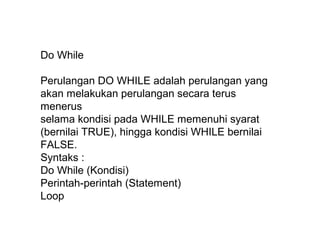 Perulangan - visual basic | PPT