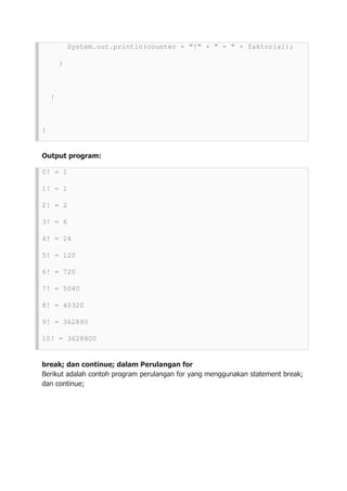 Perulangan for | PDF