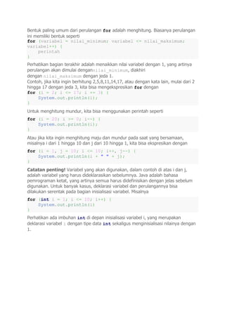 Perulangan for | PDF