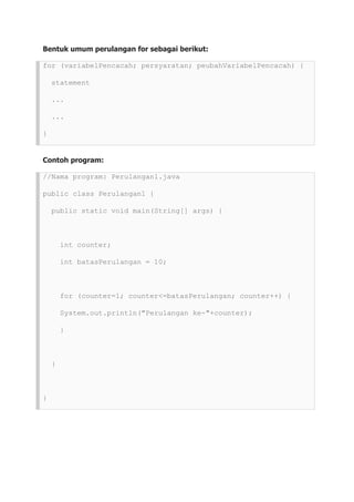Perulangan for | PDF