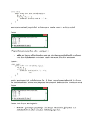 Perulangan java | PDF
