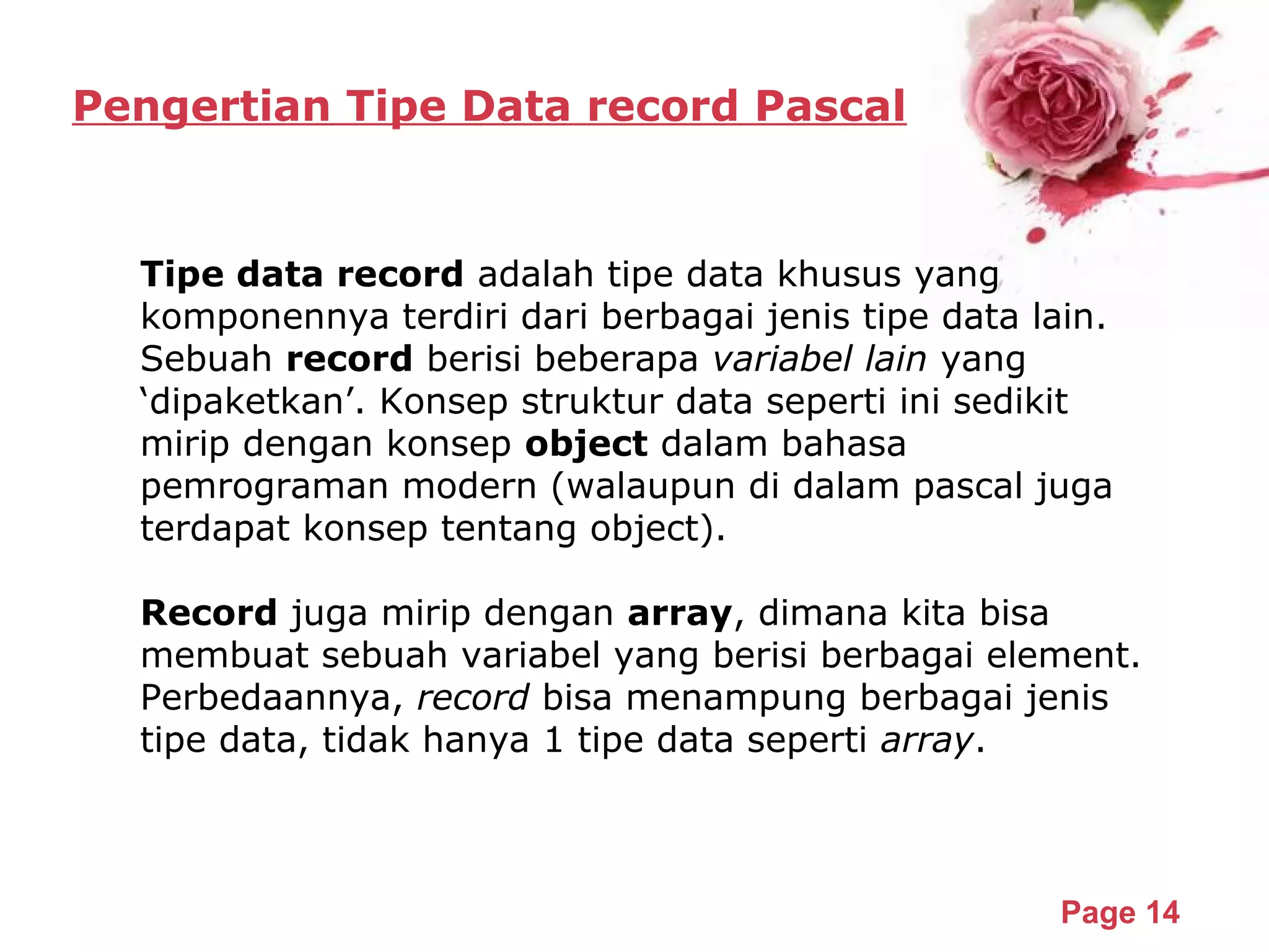 Perulangan,stack,record | PPT