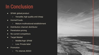 Peru Marketing Plan - Hormel SPAM | PPTX | Commodities | Economy