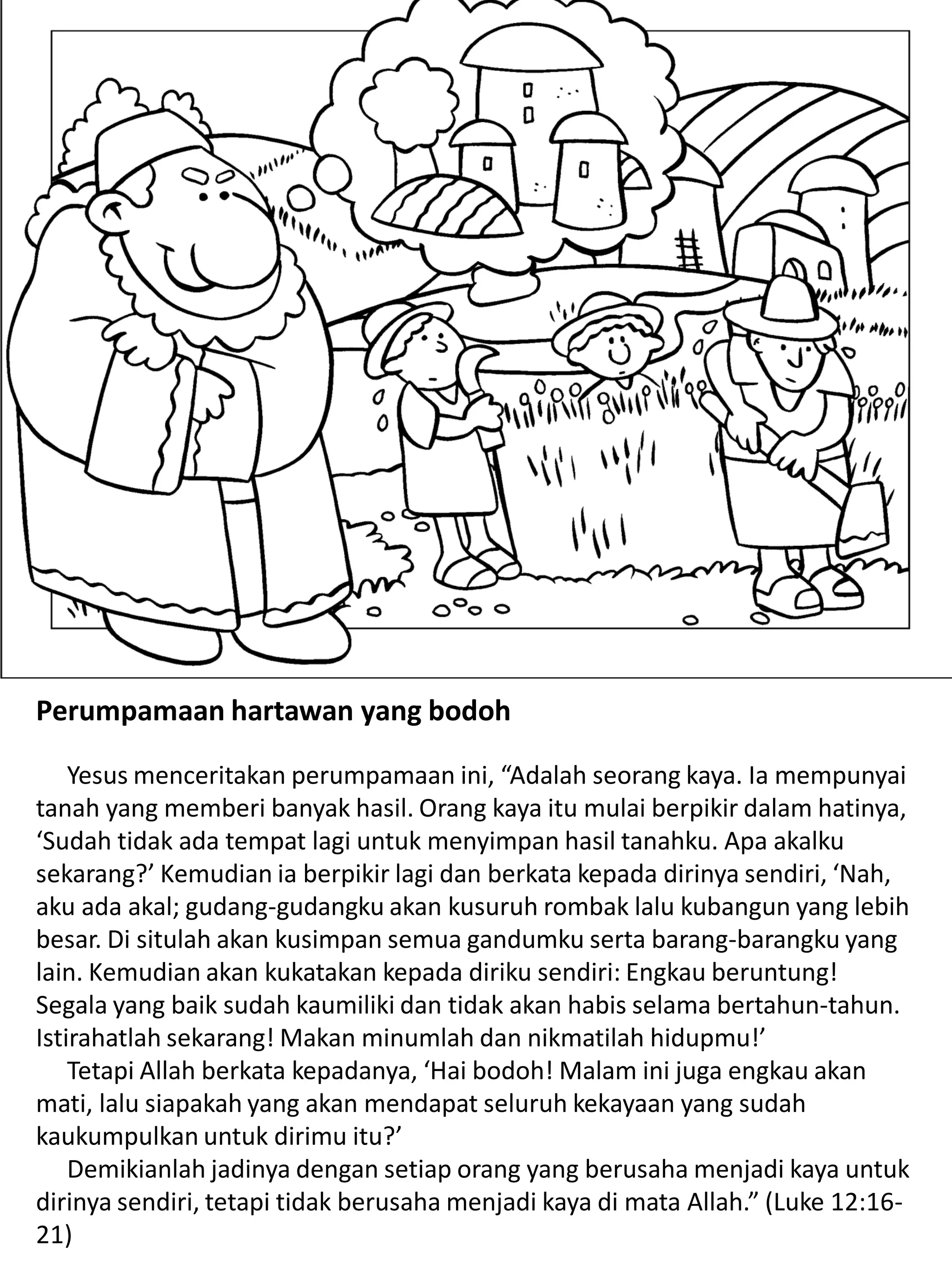 Perumpamaan Yesus untuk anak anak - buku mewarnai | PDF