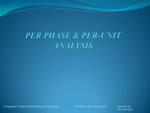 Per unit analysis | PDF | Physics | Science