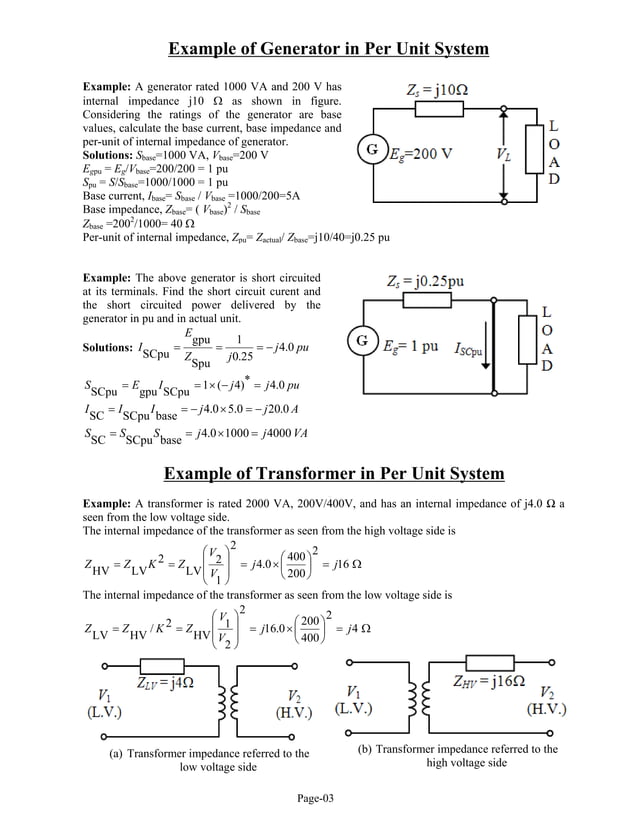 Per unit calculation